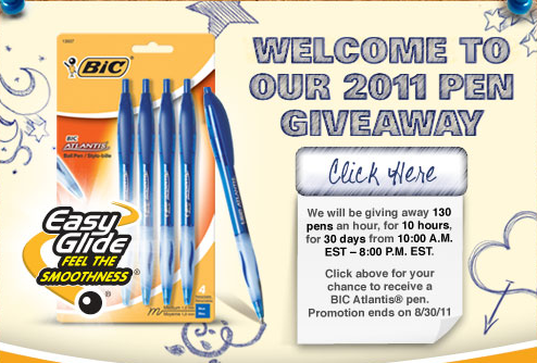 FREE Bic Atlantis Pens! (130 every hour) - Wheel N Deal Mama