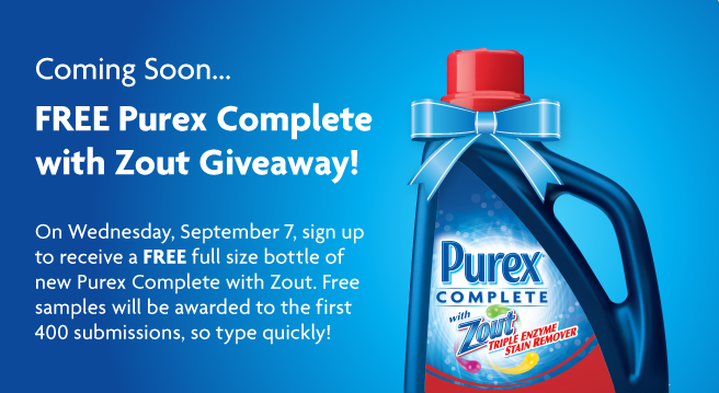 FREE Purex Complete with Zout at 1pm EST (400 only) - Wheel N Deal Mama