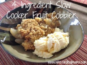 4 Ingredient Slow Cooker Fruit Cobbler Recipe - VERY Easy! - Wheel N ...