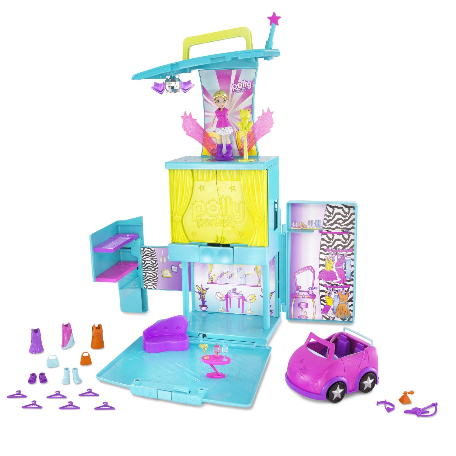 Polly Pocket Pop 'n Lock World Rockin' Magic Fashion Stage only $12.99 ...