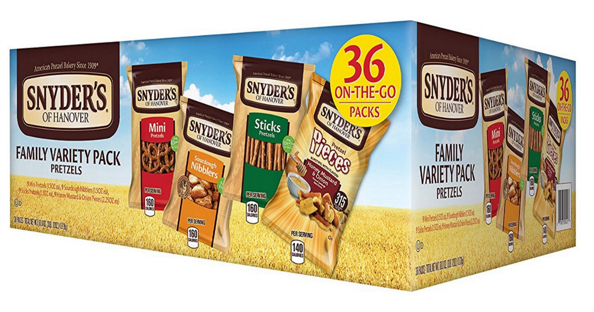 Snyder's of Hanover Pretzel Variety Pack 36 Count $7.97 - Wheel N Deal Mama