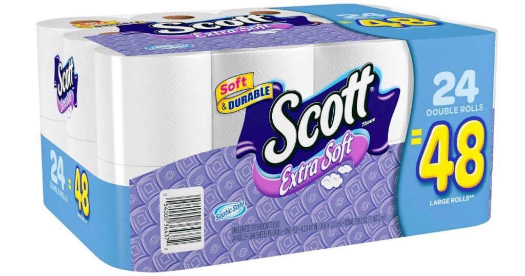 Scott Bath Tissue 24-Count Double Rolls Pack $8.99 (Reg. $15.99 ...