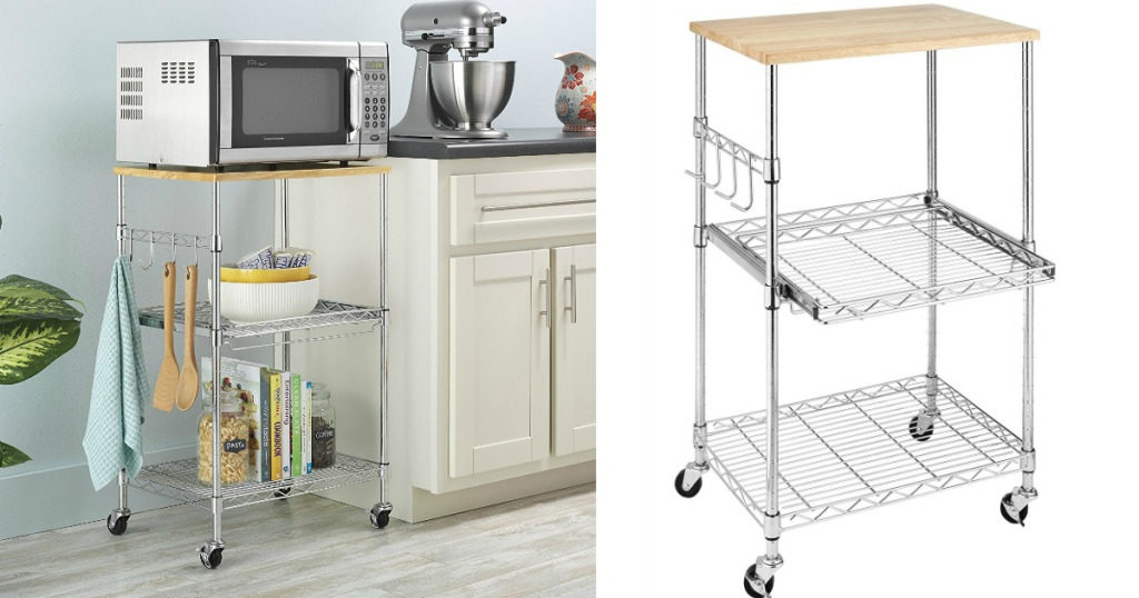 Whitmor Supreme Rolling Microwave Cart $31 Shipped - Wheel N Deal Mama
