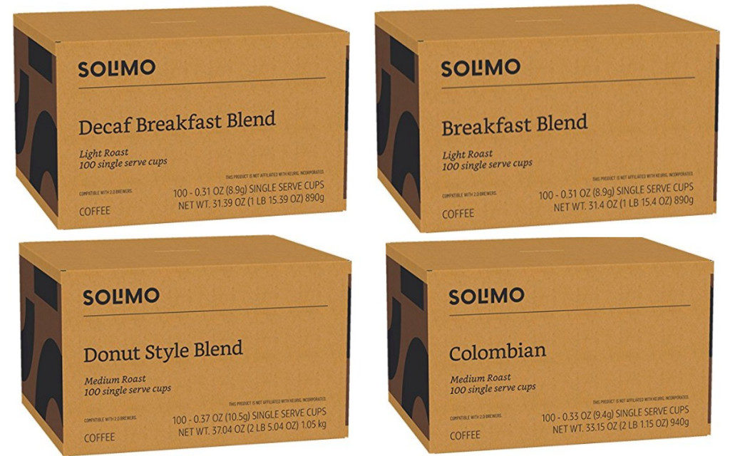 Amazon Brand Solimo Coffee K-Cups 100-Count $24.54 Shipped - Wheel N ...